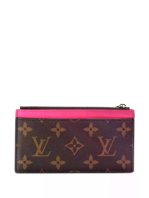 LOUIS VUITTON Coin Macassar Monogram Canvas Card Holder - Pink