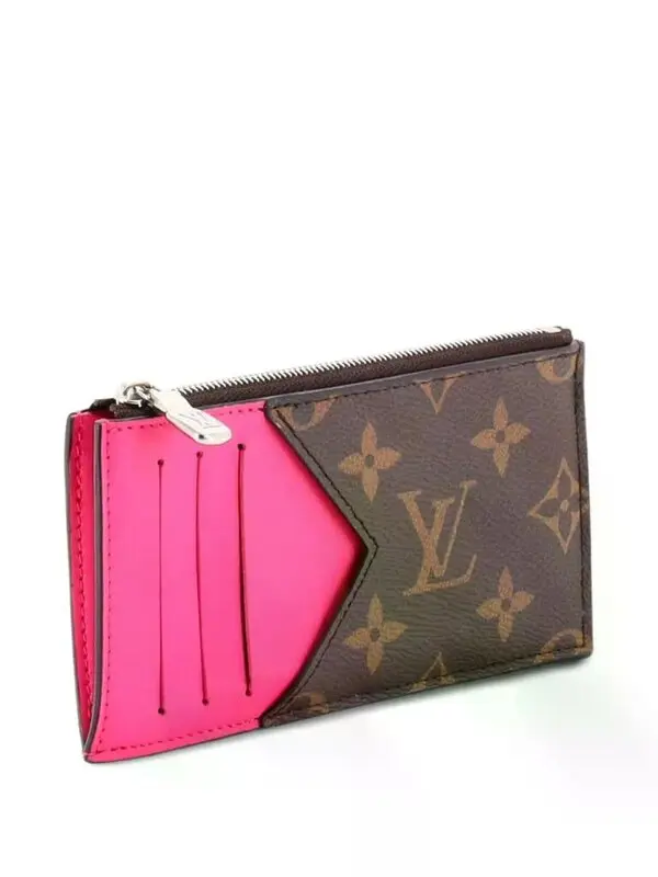 LOUIS VUITTON Coin Macassar Monogram Canvas Card Holder - Pink