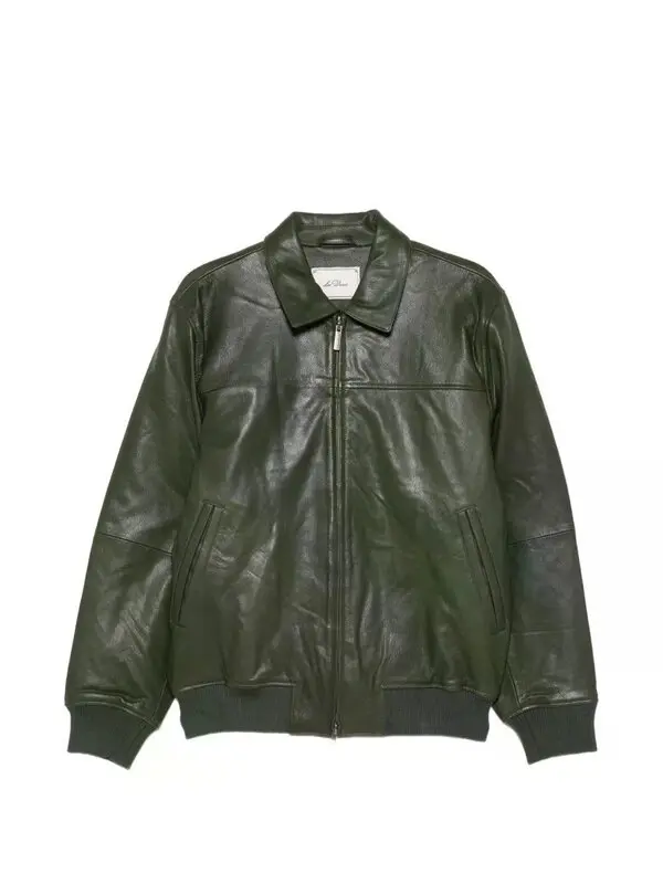 LES DEUX Logo-patch Leather Jacket