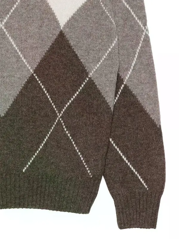 BARBA NAPOLI Argyle-knit Roll-neck Sweater