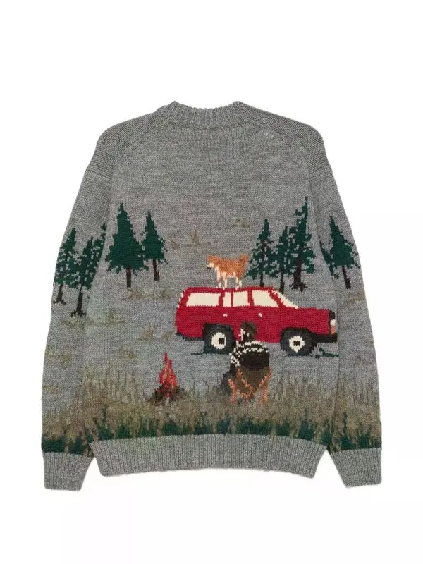 Junya Watanabe Intarsia-knit Wool Cardigan