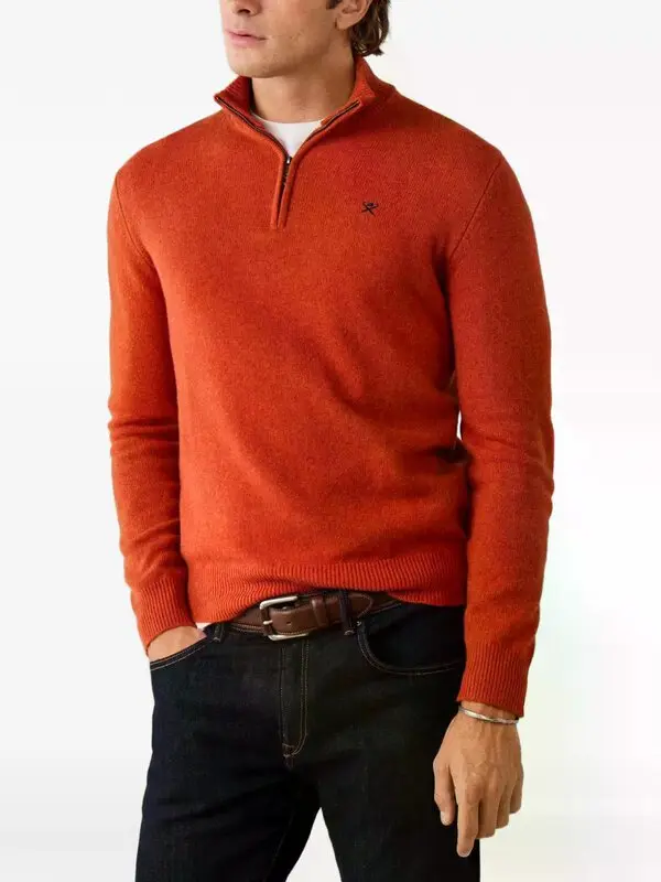 HACKETT  London Quarter-zip Lambswool Sweater