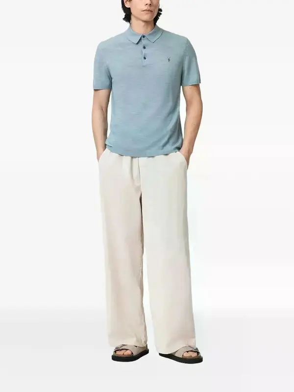 ALLSAINTS Mode Merino Wool Short-sleeve Polo Shirt