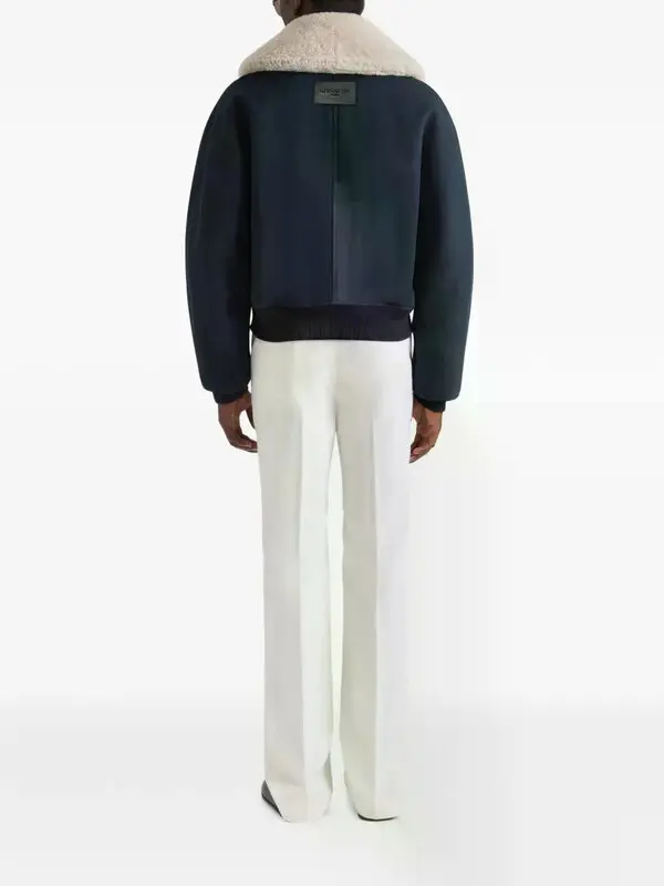 Givenchy Bomber In Cotton With Shearling Collar