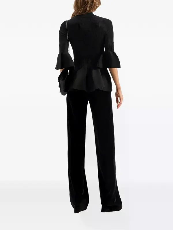 GENNY Bow-embellished Peplum Sweater