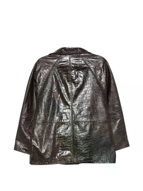 ALYSI Croc-effect Leather Jacket