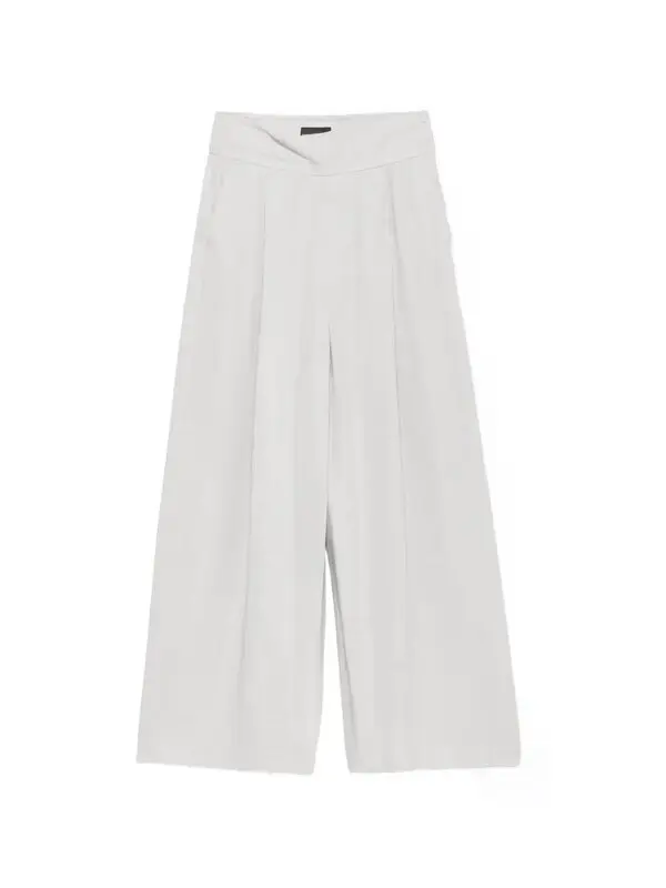 Emporio Armani Pleated Wide-leg Trousers - Grey