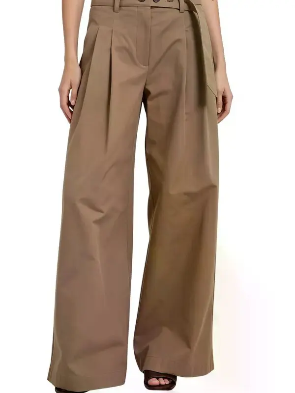 Brunello Cucinelli Pleated Belted Trousers - Brown