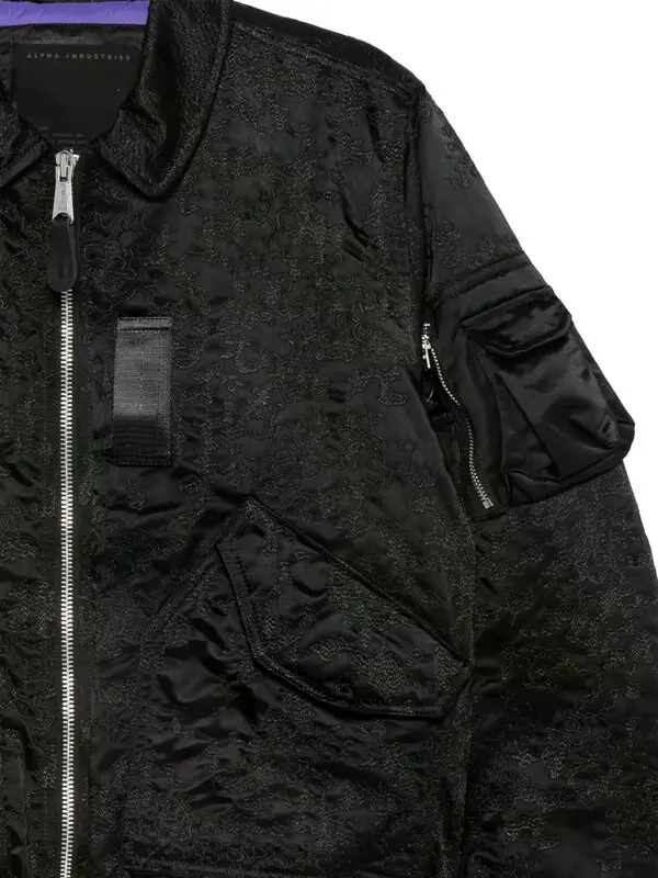 Alpha Industries Cwu-45/p Camo-embroidered Uv Bomber Jacket