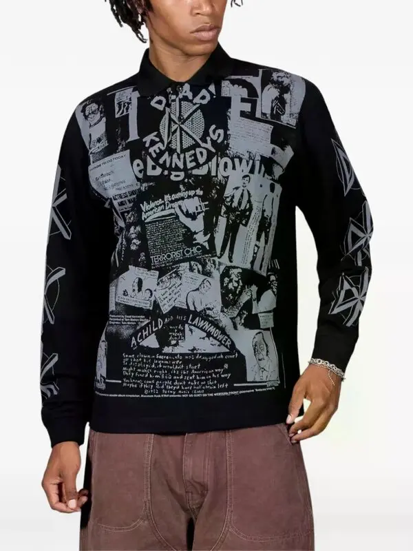 PLEASURES Poster Long-sleeve Polo Shirt