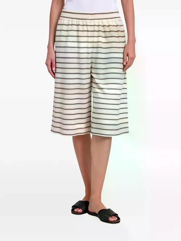 Brunello Cucinelli Striped Drawstring-waist Trousers - White