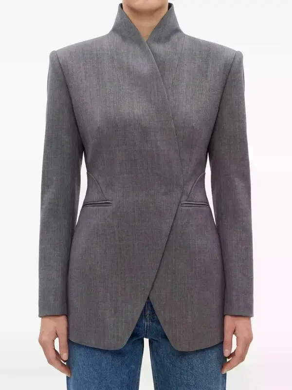 SITUATIONIST Asymmetric High-neck Blazer