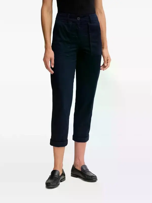 BENETTON Patch-pocket Cropped Trousers - Blue