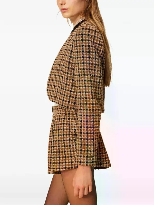 TWINSET Check Bouclé Shorts