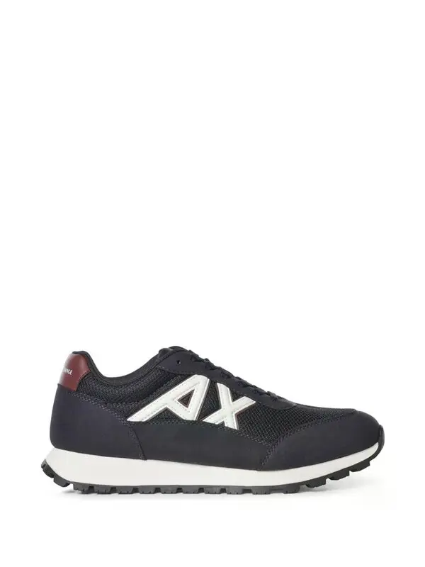 Armani Exchange Logo-patch Panelled Sneakers - Blue