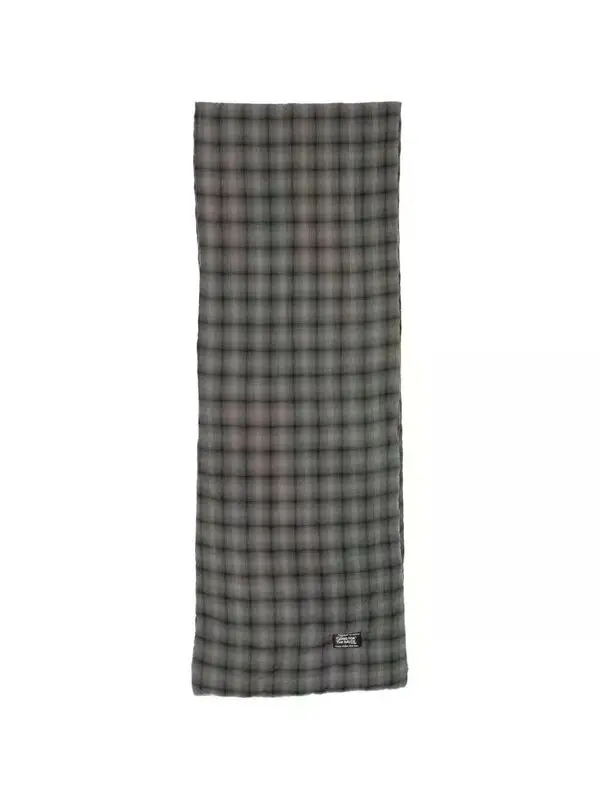 SONG FOR THE MUTE Check-pattern Scarf - Grey
