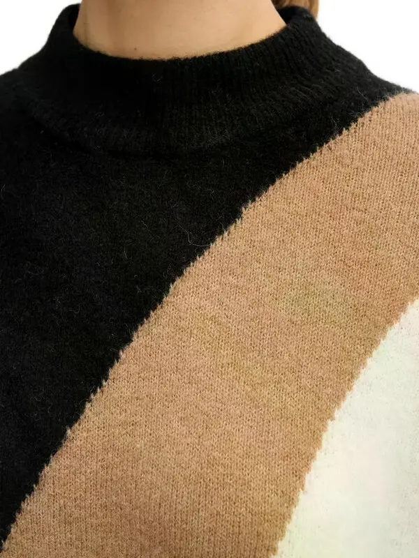 BENETTON Colour-block Intarsia-knit Sweater