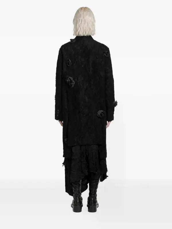 ALEKSANDR MANAMÏS Floral Roomy Jacquard Single-breasted Coat