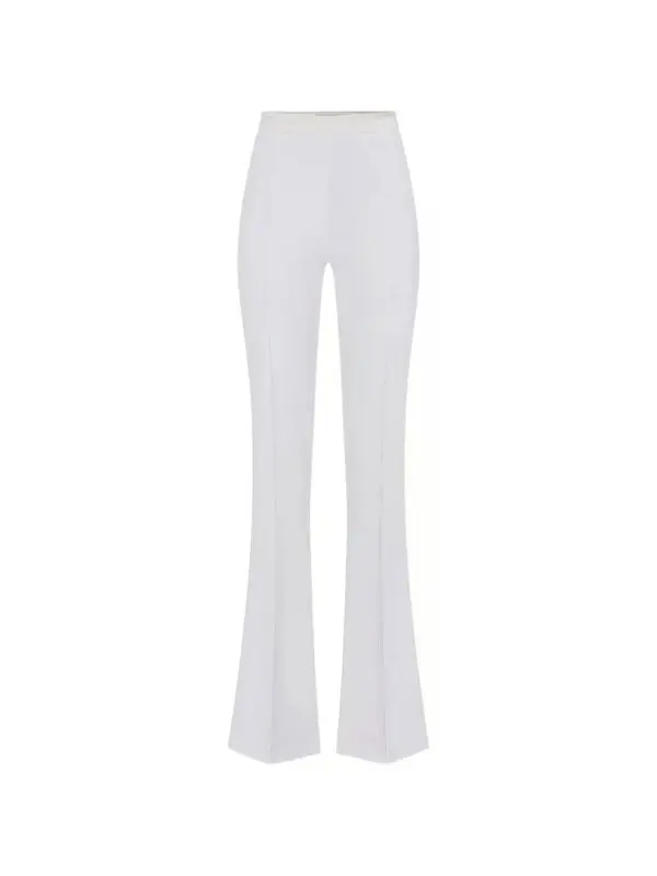 Elisabetta Franchi Trousers In Double Layer Stretch Crêpe And Satin Fabrics - Neutrals