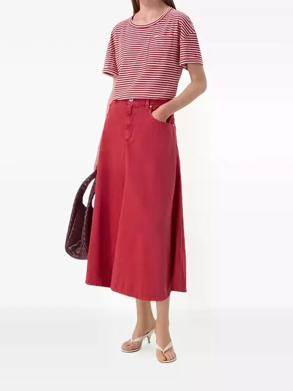 Brunello Cucinelli High-waisted Flared Midi Skirt
