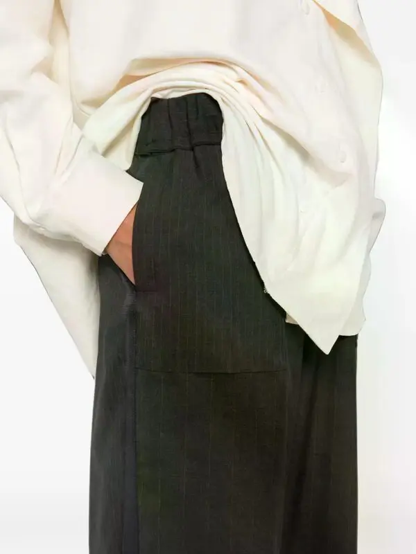 FRANCESCA MARCHISIO Coulisse Pinstriped Wide-leg Trousers