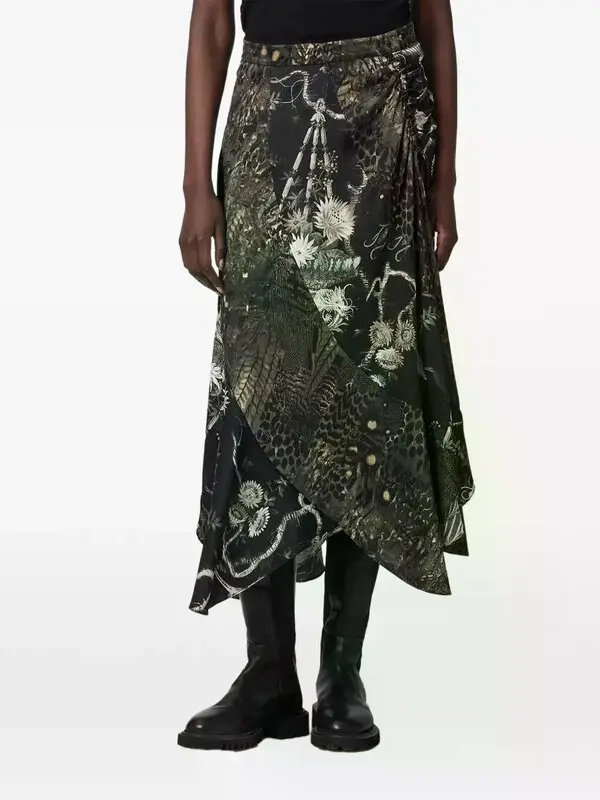 ALLSAINTS Arleen Animal-print Midi Skirt