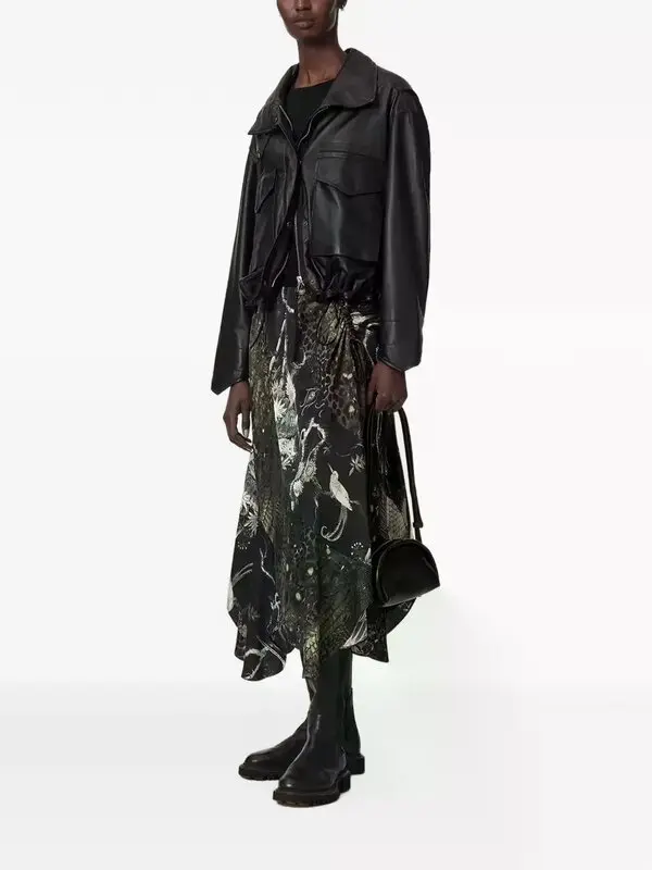 ALLSAINTS Arleen Animal-print Midi Skirt