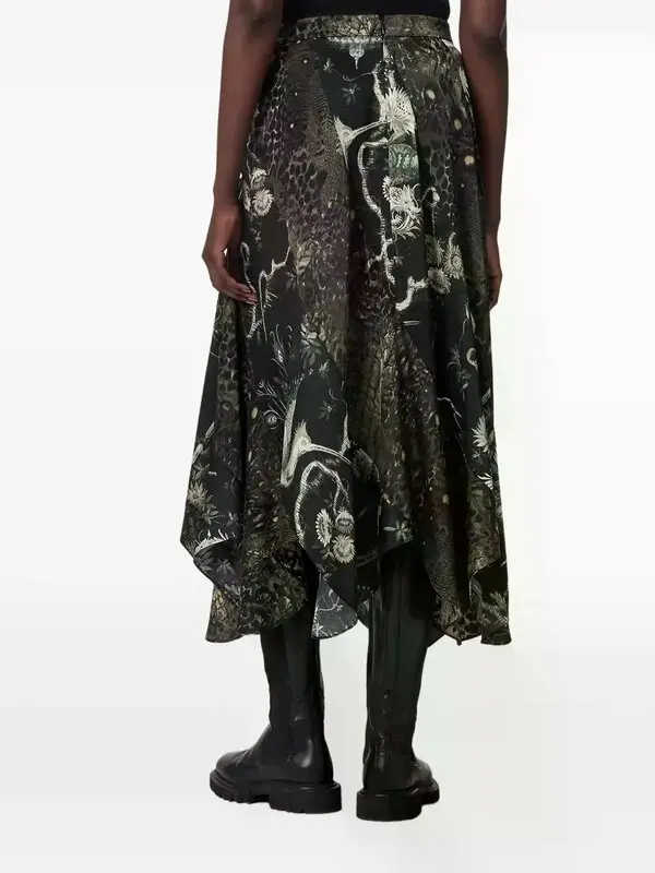 ALLSAINTS Arleen Animal-print Midi Skirt