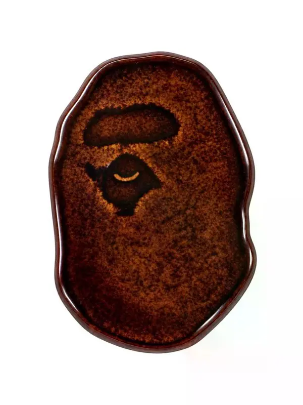 A BATHING APE Ape Head Porcelain Plate - Brown