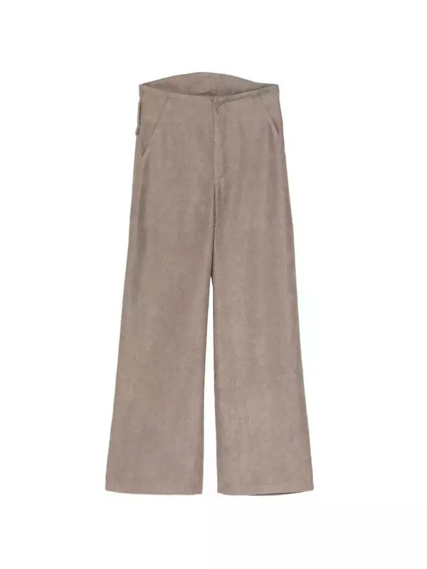 YOUNG N SANG Slash-pocket Straight-leg Trousers - Brown