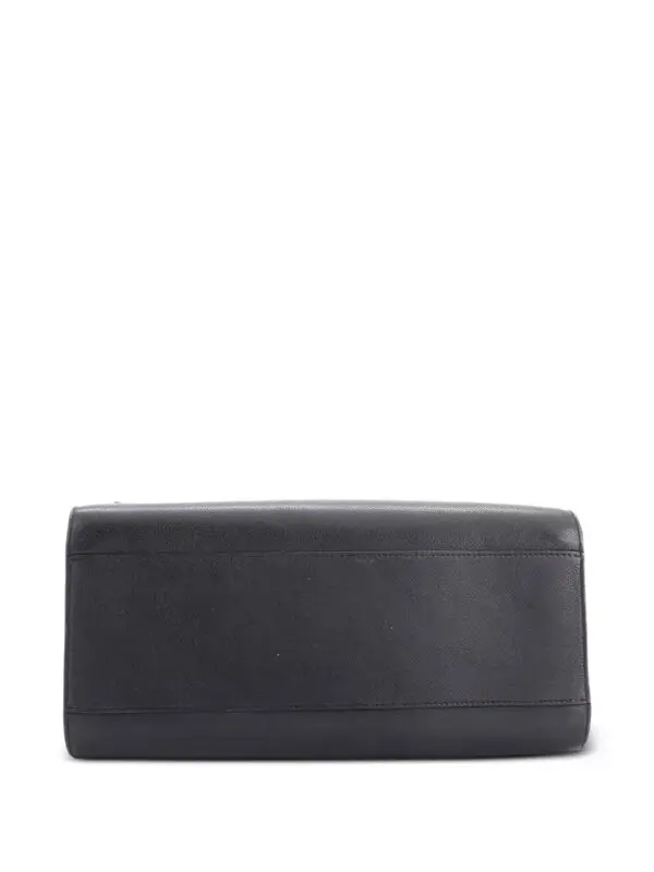 LOUIS VUITTON Lockme Monochrome Leather Mm Tote Bag - Black