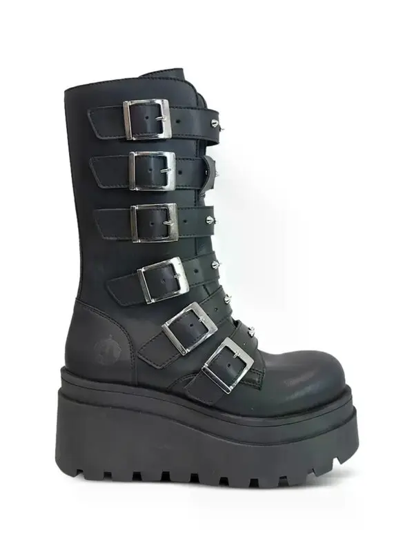 ALTERCORE Como Vegan Buckled Spiked Platform Boots