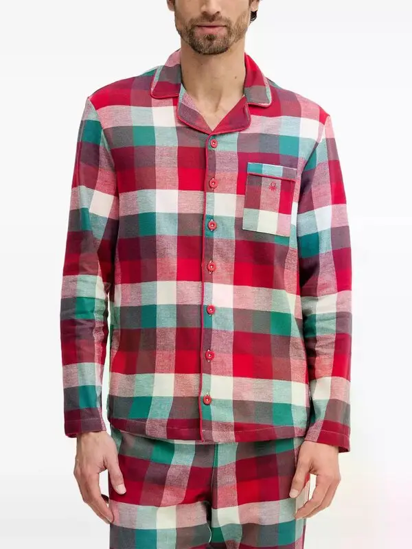 BENETTON Christmas Check-print Flannel Pajamas