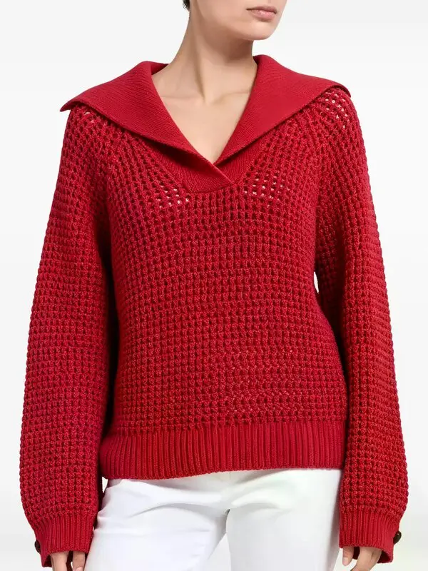 Brunello Cucinelli Waffle-knit Sailor-collar Sweater