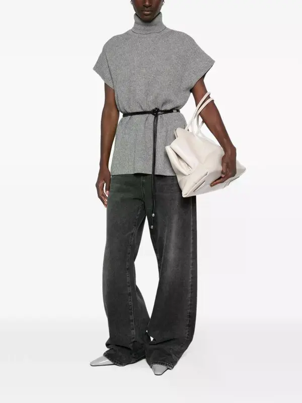 Max Mara Mstcobalto Roll-neck Sleeveless Sweater - Grey