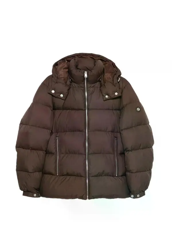 BOSS H-colter Hooded Quilted Jacket - Brown