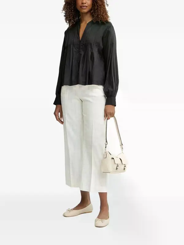 BENETTON Pleated Long-sleeve Blouse