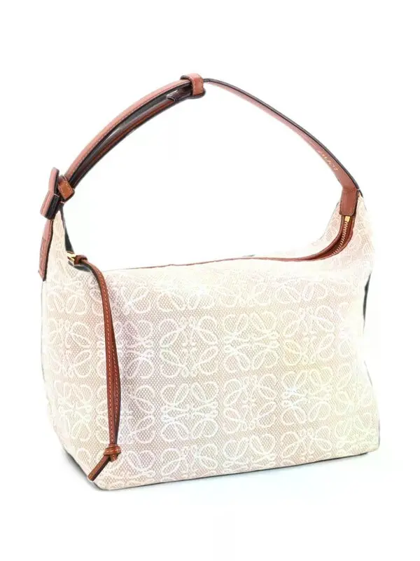 Loewe Cubi Anagram Jacquard Medium Hobo Bag - Neutrals