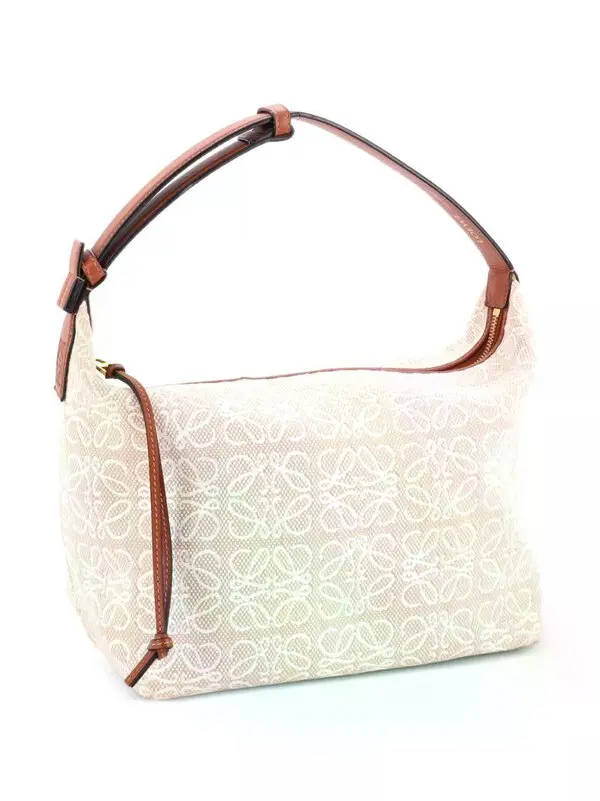 Loewe Cubi Anagram Jacquard Medium Hobo Bag - Neutrals