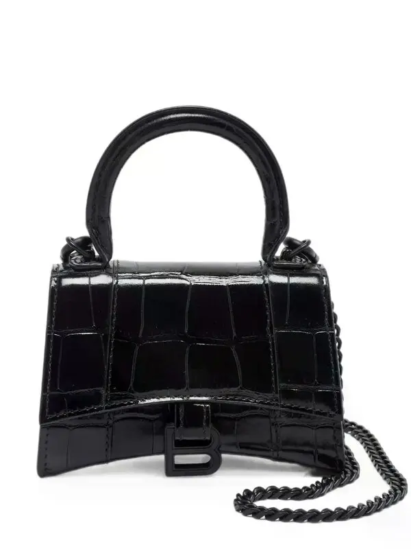 Balenciaga Hourglass Croc-embossed Tote Bag