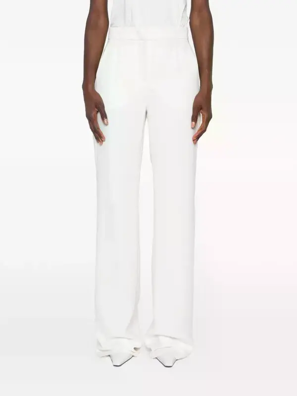 Max Mara Mxesteppa Satin-trimmed Pleated Trousers - White