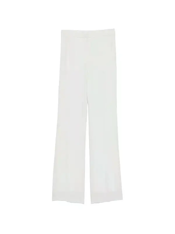 Max Mara Mxesteppa Satin-trimmed Pleated Trousers - White