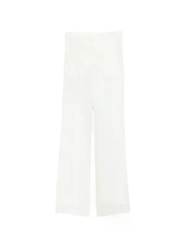 Max Mara Mxesteppa Satin-trimmed Pleated Trousers - White