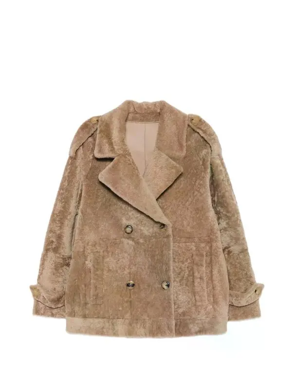 BLANCHA Double-breasted Shearling Coat