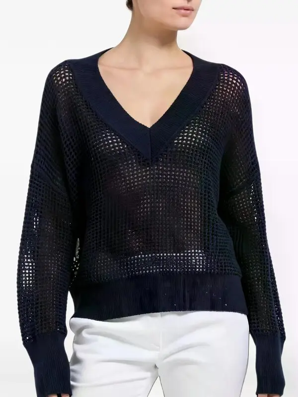 Brunello Cucinelli Open-knit V-neck Sweater