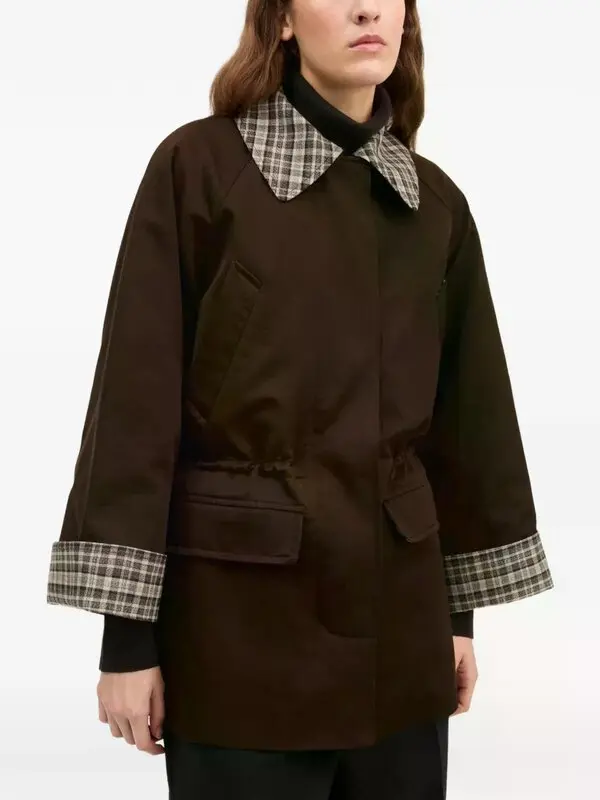 SKALL STUDIO Drawstring-waist Checked-collar Jacket
