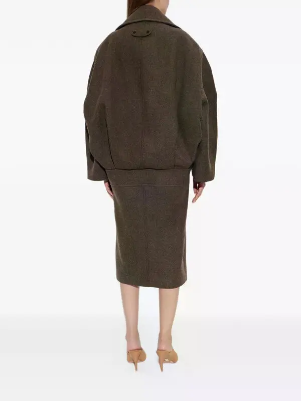Balenciaga Long Cocoon Coat In Dark