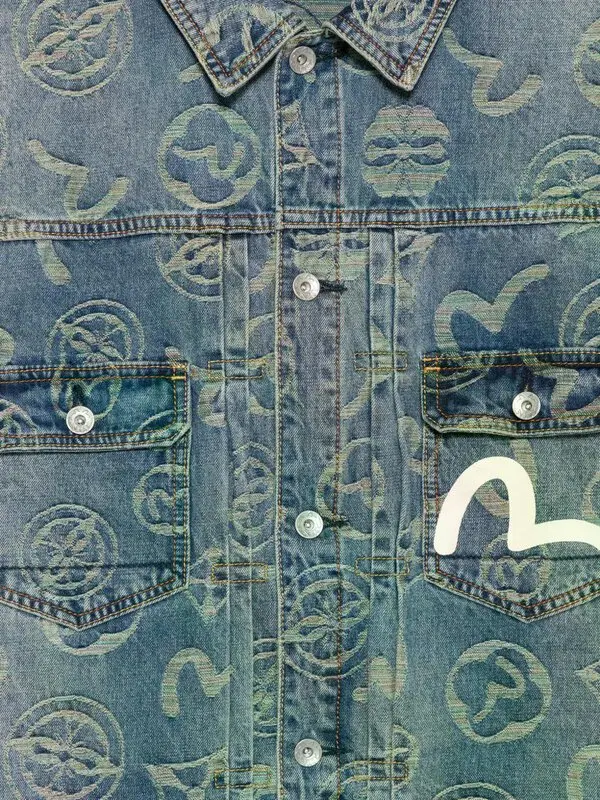 EVISU Monogram-jacquard Denim Jacket