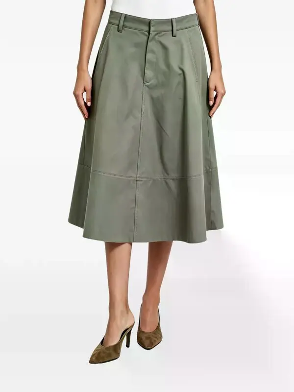 Brunello Cucinelli A-line Paneled Midi Skirt