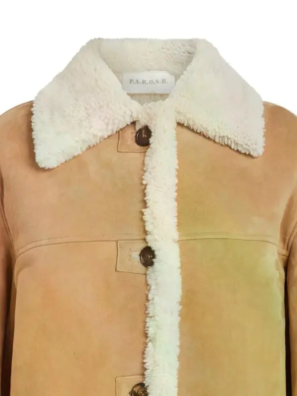 P.a.r.o.s.h Shearling-trim Button-up Coat